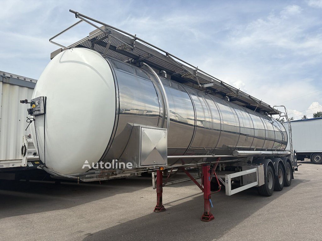 Feldbinder Lebensmitteltank, ca. 34.000l, 3 Kammern, Trommelbremsen cisterna za prevoz hrane