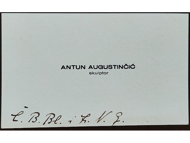 Predratna posetnica (vizit karta) Antun Augustinčić