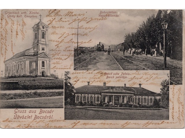 Bocar 1900 - Srpska crkva i Bajic dvorac - Novi Becej