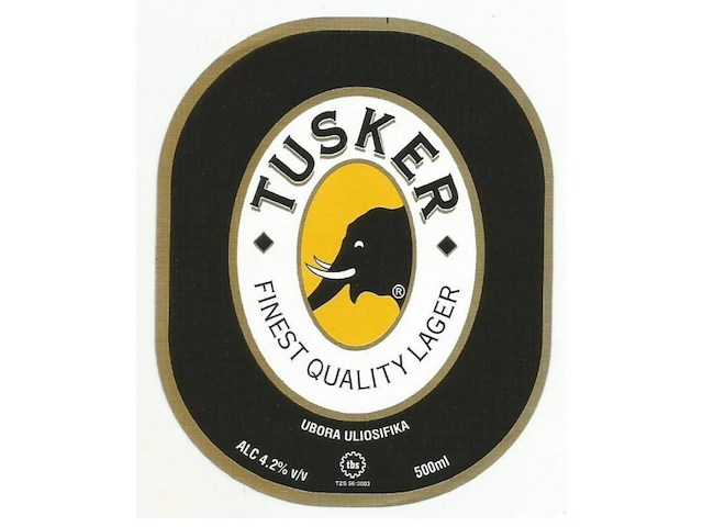 TUSKER pivska etiketa iz Tanzanije