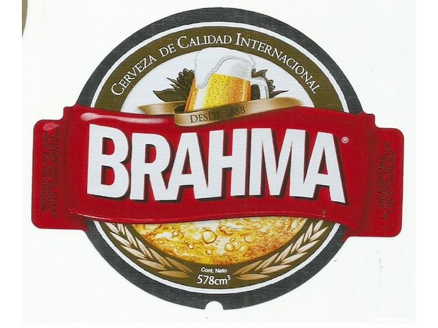 BRAHMA pivska etiketa iz Ekvadora