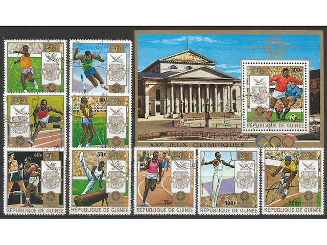 Gvineja,LOI-Minhen `72 1972.,set+blok,žigosano