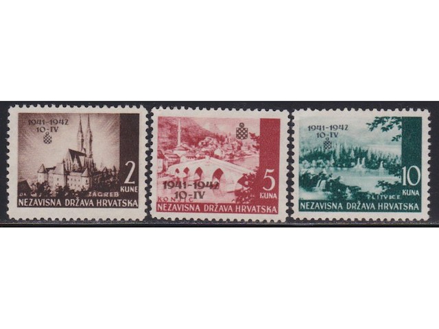 Hrvatska NDH 1942 Godišnjica NDH bez gume