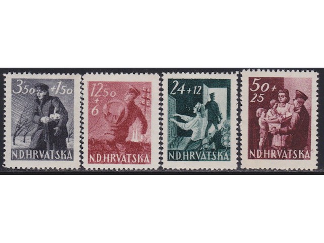 Hrvatska NDH 1945 Poštanski službenici čisto