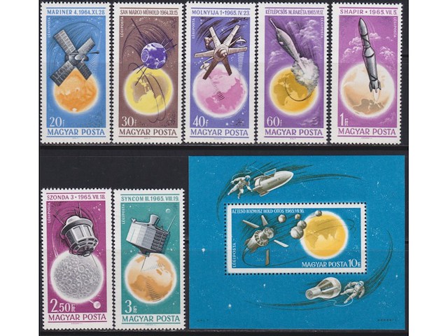 Mađarska 1965 Kosmos serija i blok čisto