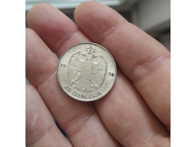 Kraljevina Jugoslavija 20 dinara 1938. srebro