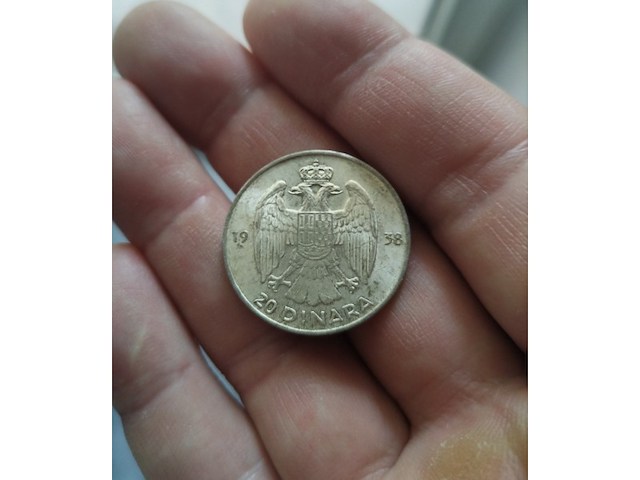 Kraljevina Jugoslavija 20 dinara 1938. srebro