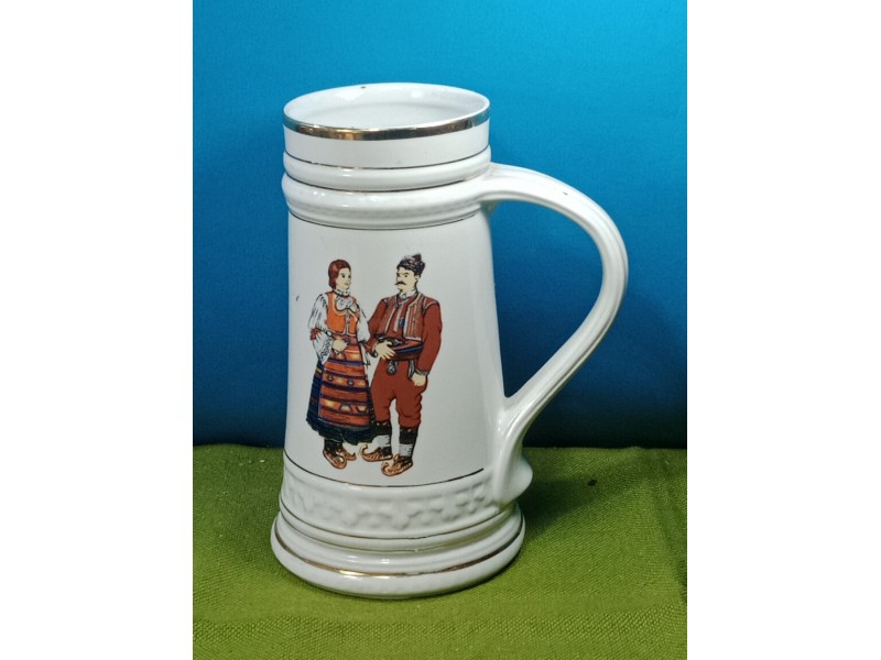 Krigla za pivo fabrika porcelana Zaječar Yugoslavia