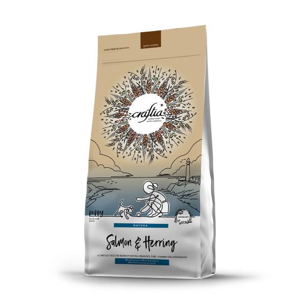 Craftia Natura – Mini Puppy, losos/haringa, 7kg