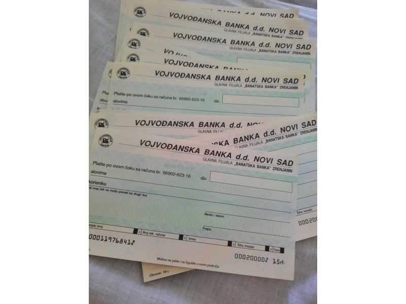 Čekovi Vojvođanska Banka kolekcionarski