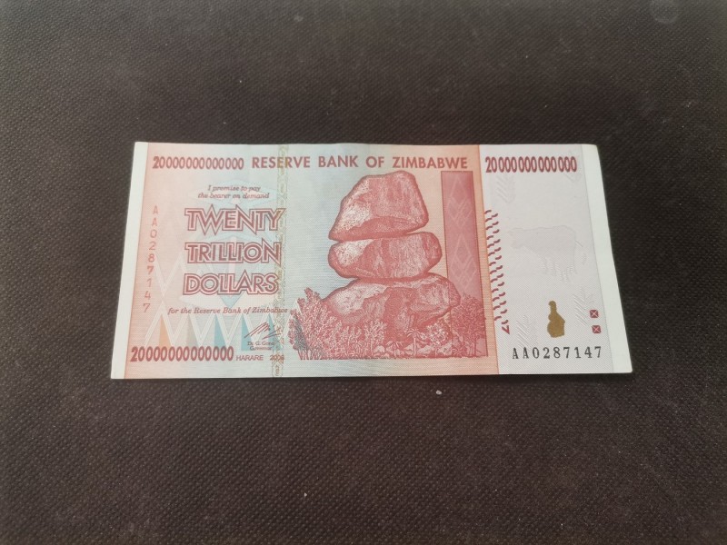 ZIMBABWE 20 TRILLION DOLLARS 2008