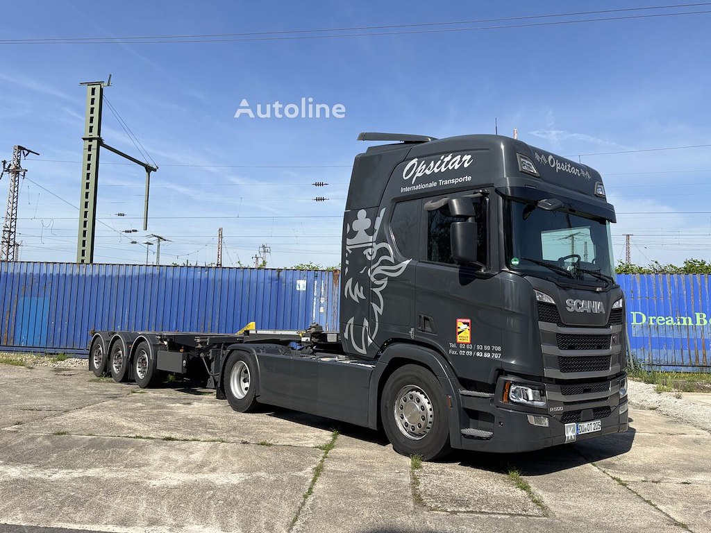 Scania R500 tegljač + poluprikolica za prevoz kontejnera