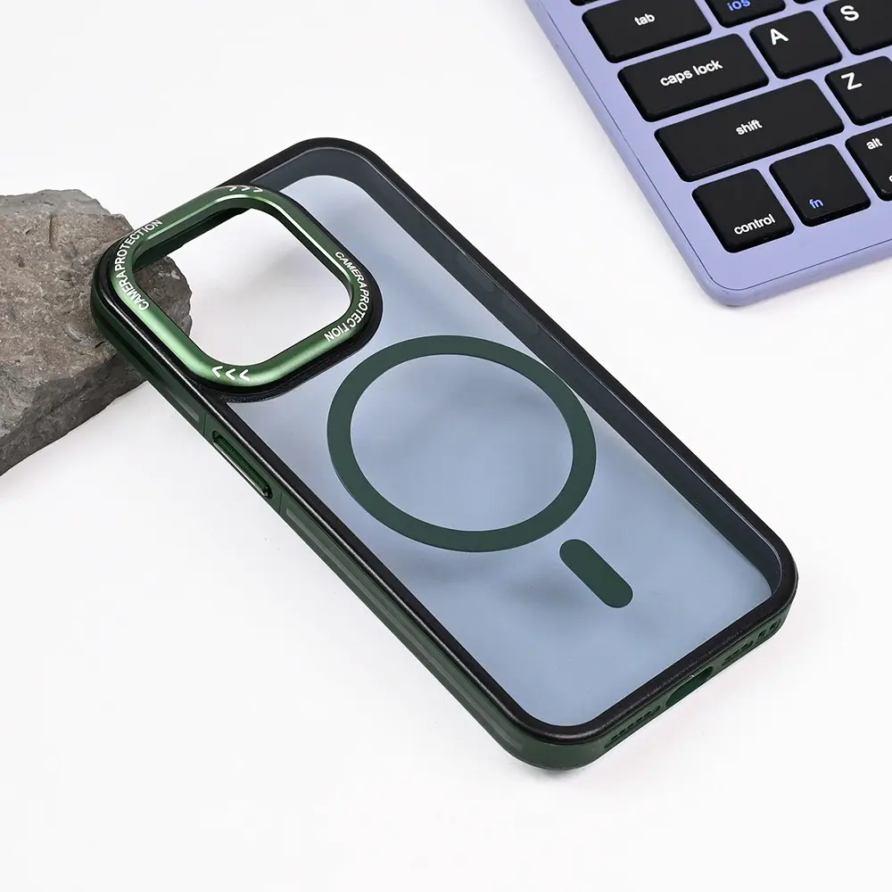 Maska za telefon iPhone 15 Pro TRENDY, Magsafe, Zelena