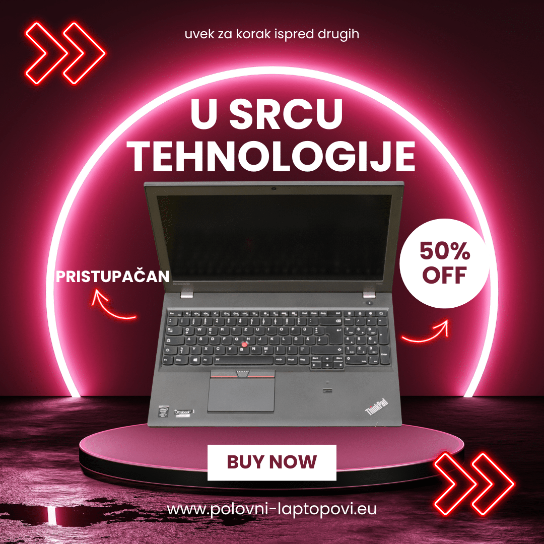 Legendarni Lenovo ThinkPad T550
Lenovo ThinkPad T550 – Legendarni poslovni laptop za samo 199€ ✅
