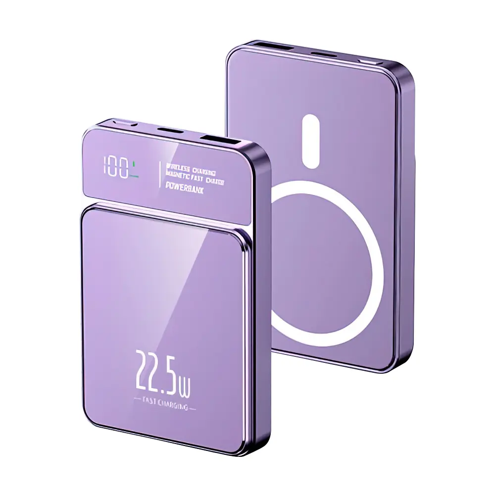 Power bank MagSafe M50 15W PD 20W+22.5W Fast 5000mAh , Ljubičasta