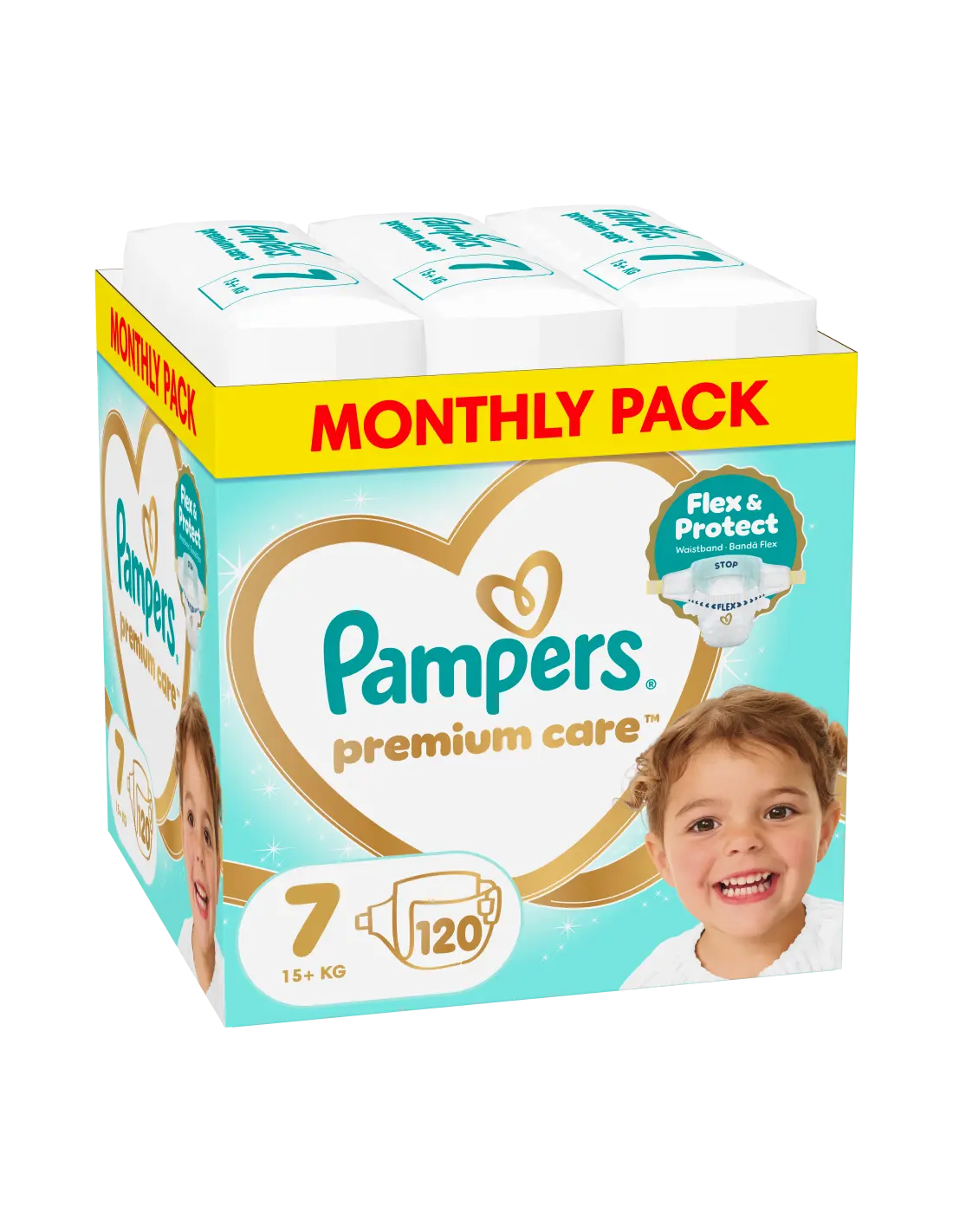 Pampers Pelene Premium Care 7, Monthly, 15+ kg, 120/1