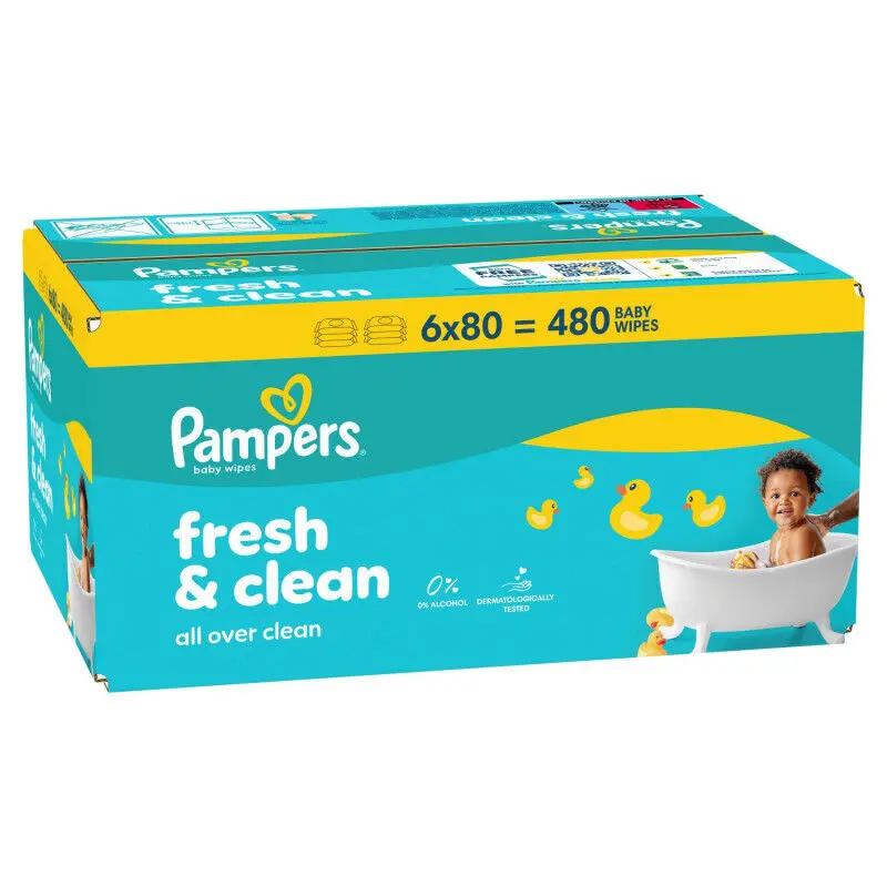 Pampers Vlažne maramice Fresh&Clean, 6x80 komada