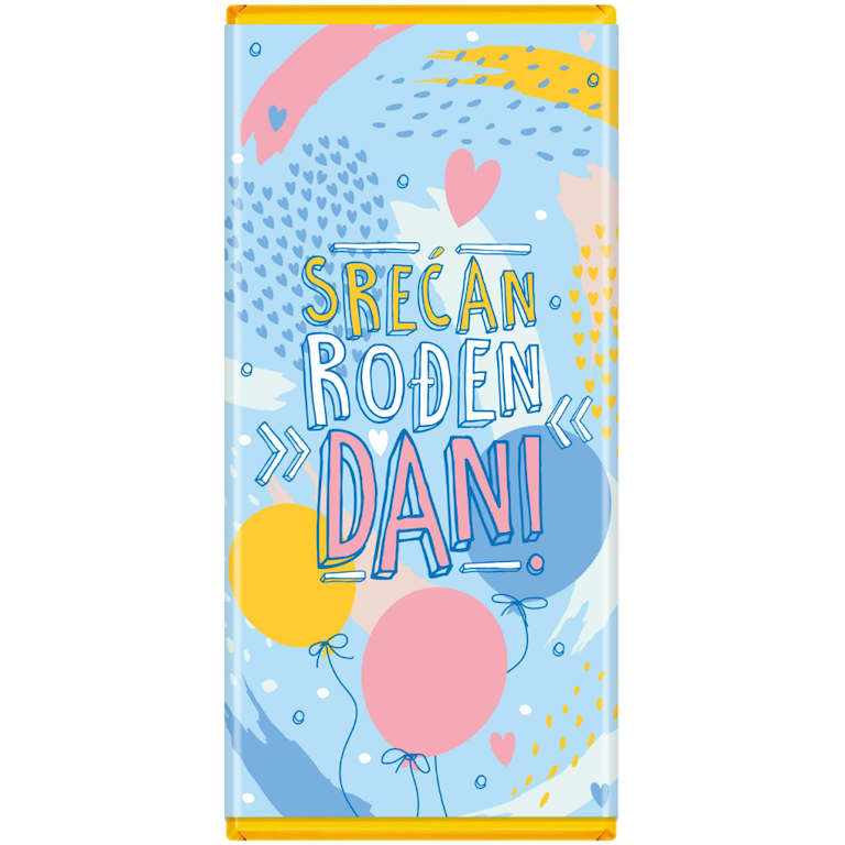 Omotnica za NŽ čokoladu "Srećan Rođendan"