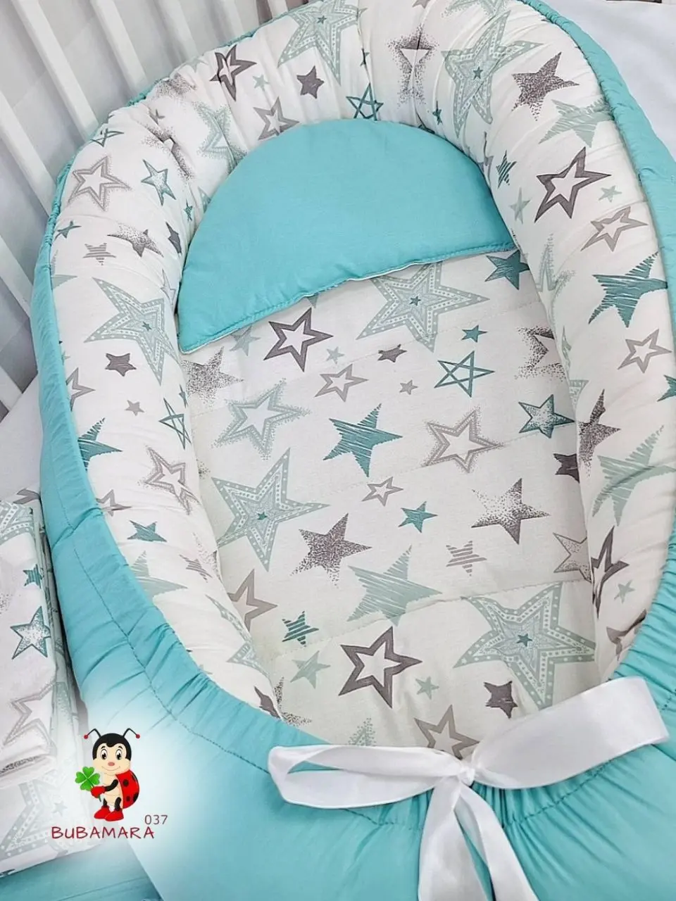 Bubamara037 Gnezdo za bebe Zvezdice, Plavo