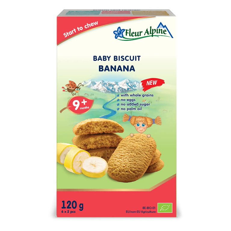 Fleur Alpine biskvit "Banana", 9+, 120 g