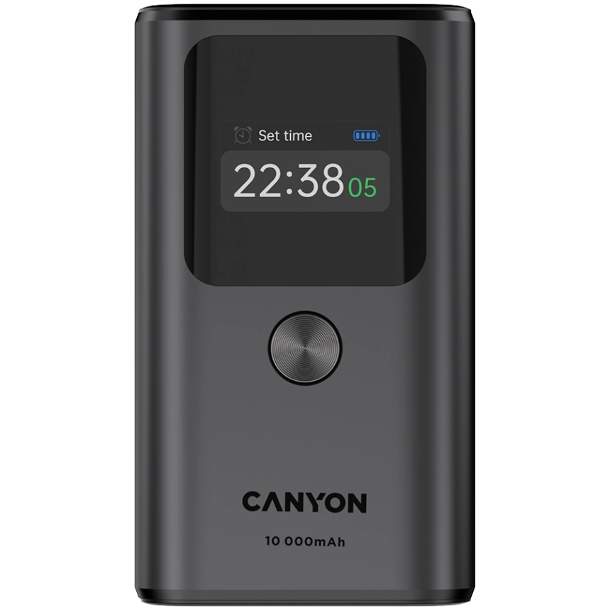 CANYON power bank OnPower 130 TFT 10000 mAh PD30W Dark Grey