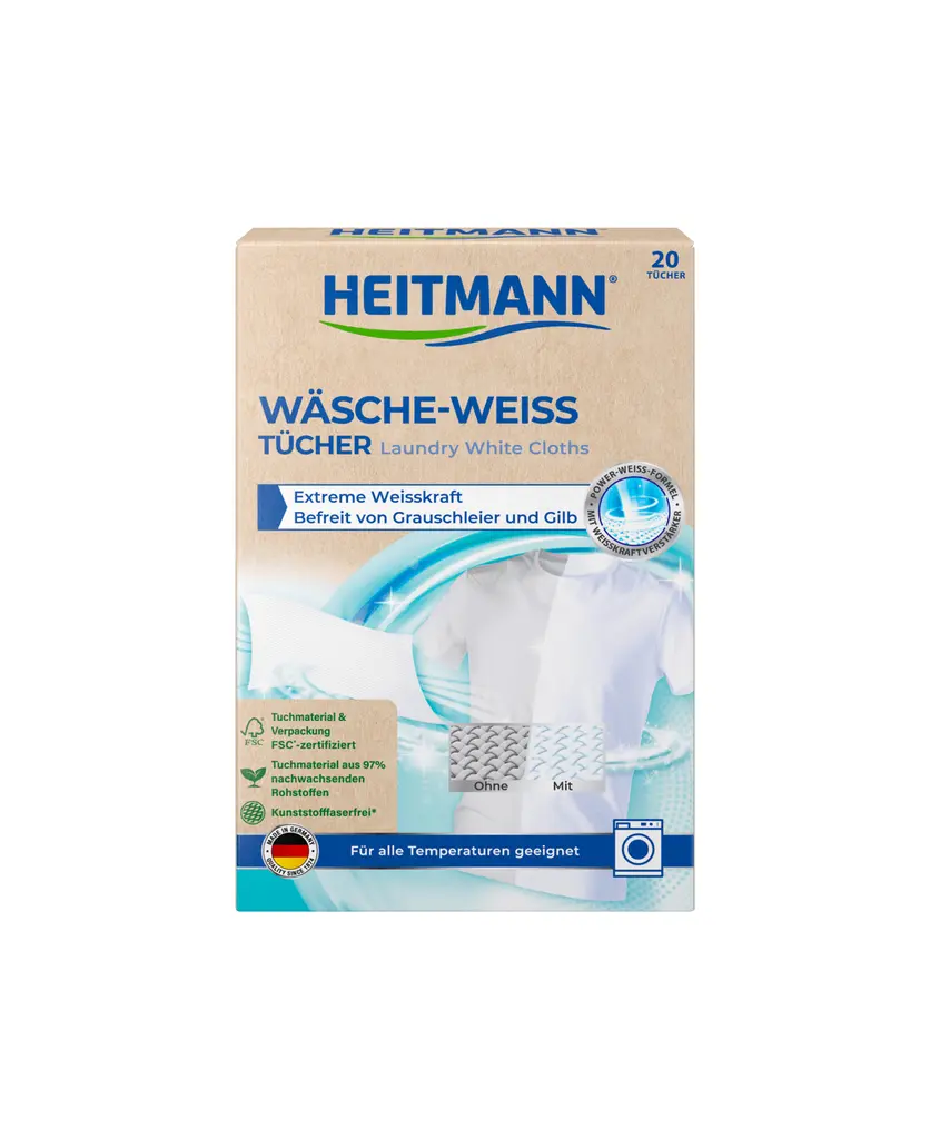 Heitmann Maramice za bojenje veša, 20 komada, Bele