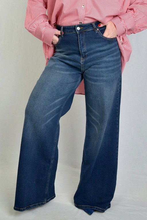 Pantalone Plus-Size JEANS Zvono – teget