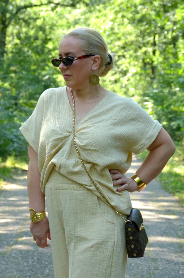 Bluza Plus-Size Pamuk – bež