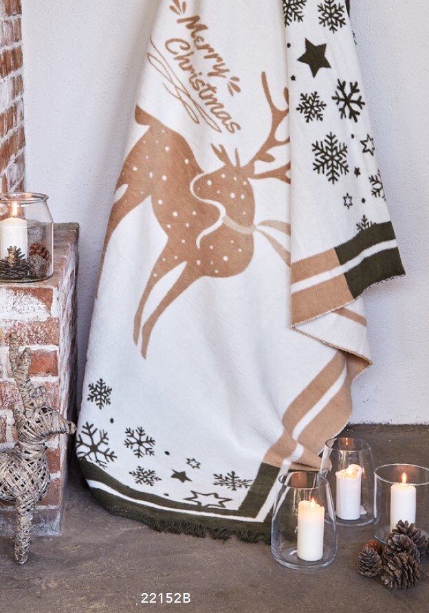 Dekordom Ćebe cotton christmas 150x200 - 22152-b - raindeer goldID: EK000751864