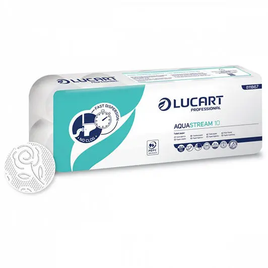 Lucart Lucart Aquastream 10, dvoslojni toaletni papir u rolni, 22 m, 10/1