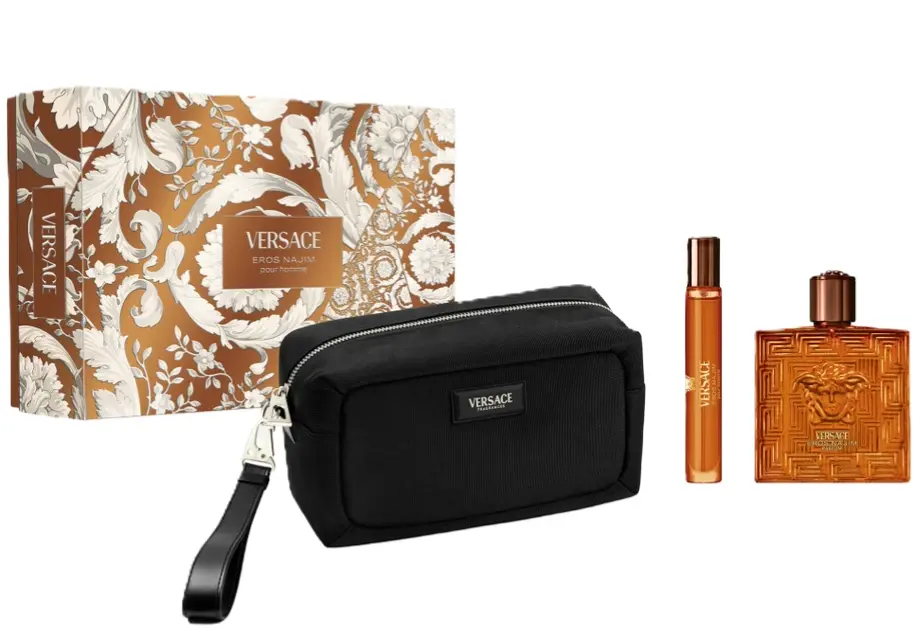 Versace Muški parfemski set Eros Najim, Parfum, 100 ml+ Mini parfum, 10 ml+ Neseser, Crni