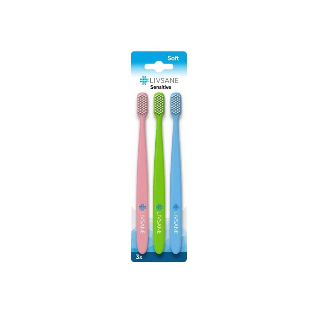 Livsane Četkice za zube Sensitive Soft, 3 komada