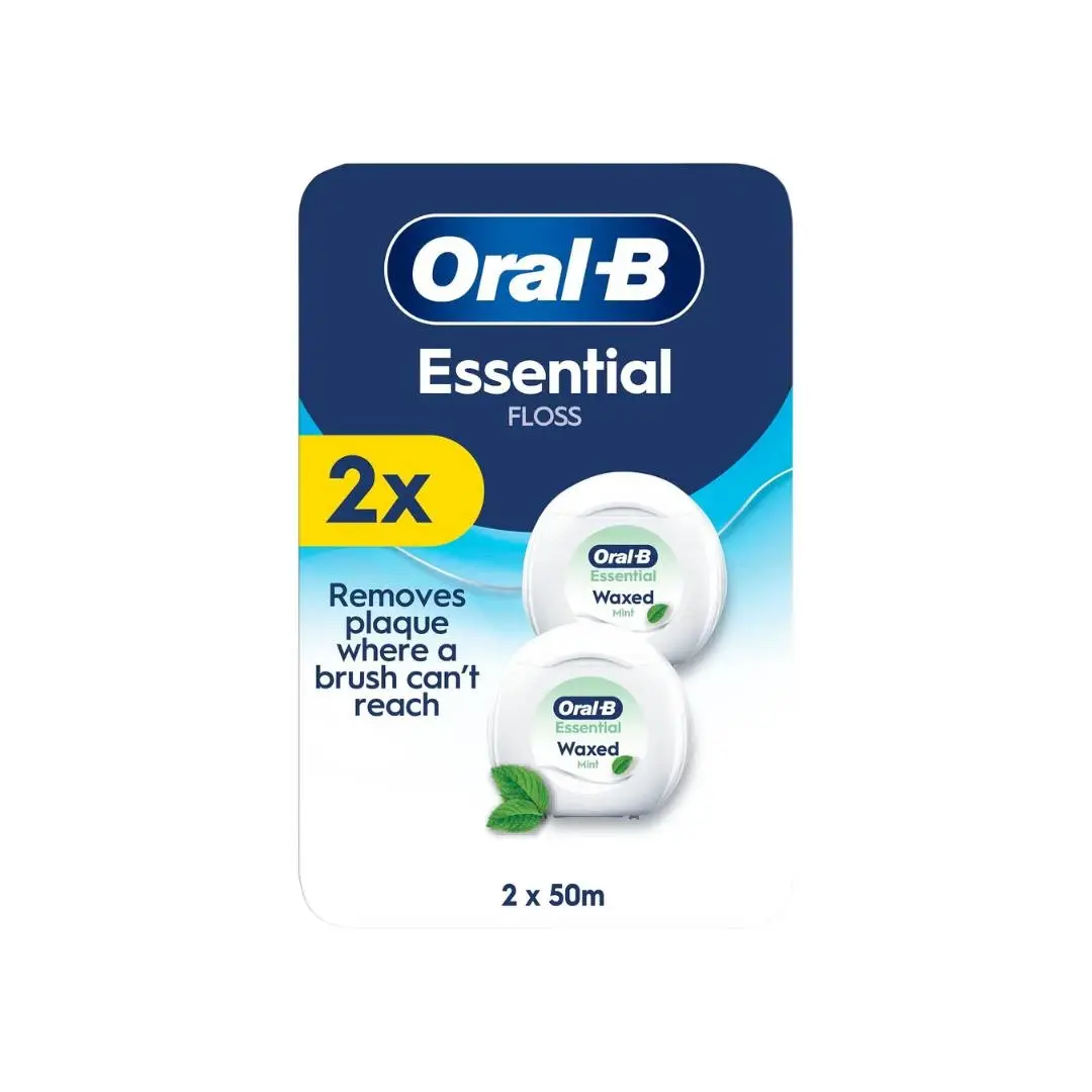 Oral-B Konac za zube voskirani Essential, Menta, 2x50 m