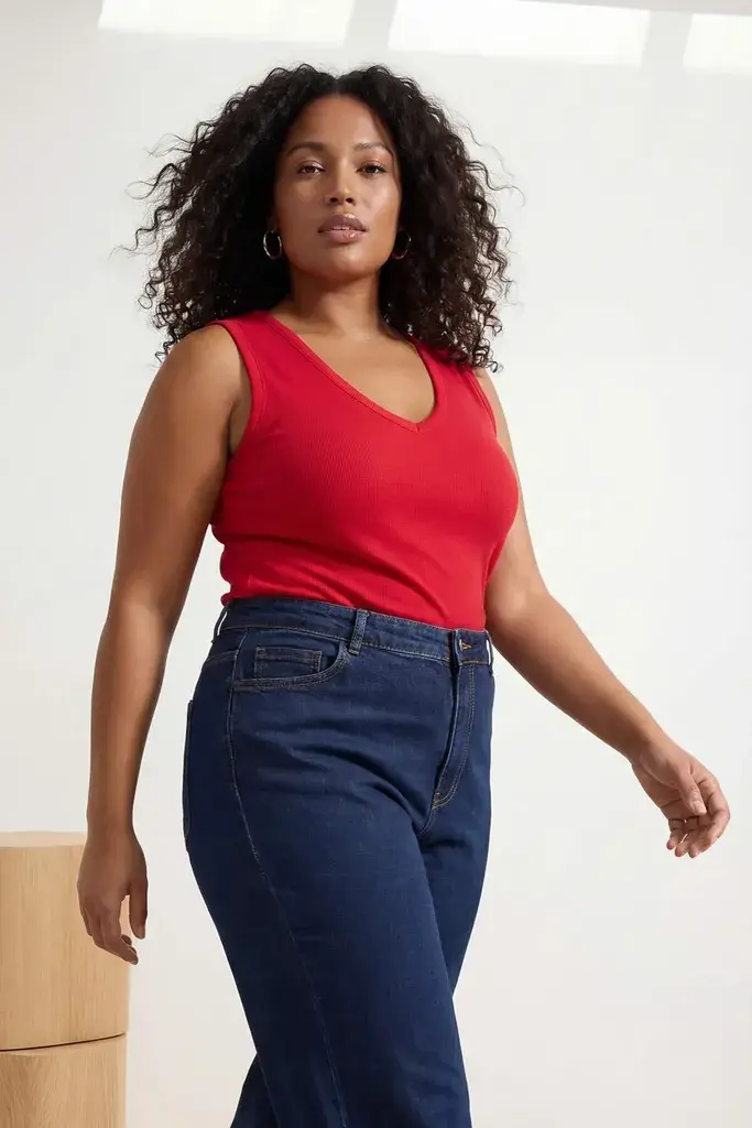 Trendyol Curve Ženska majica TBBSS26CV00004, Crvena