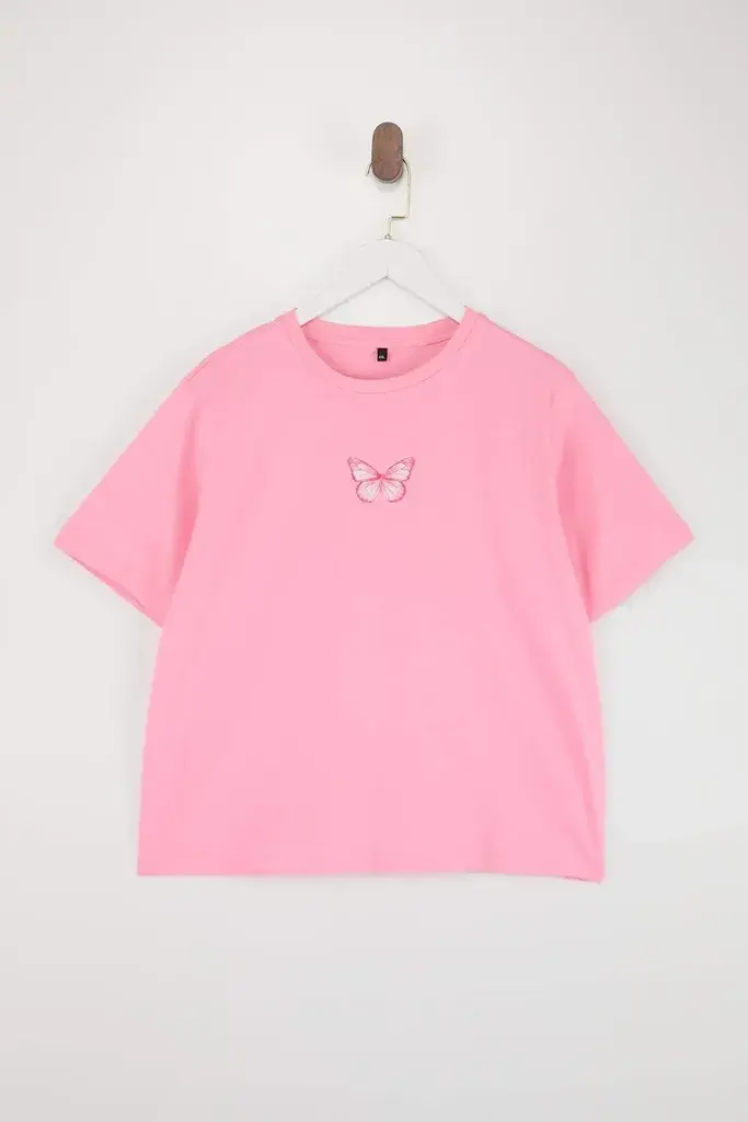 Trendyol Curve Ženska majica Tbbss25Bf00015, Roze