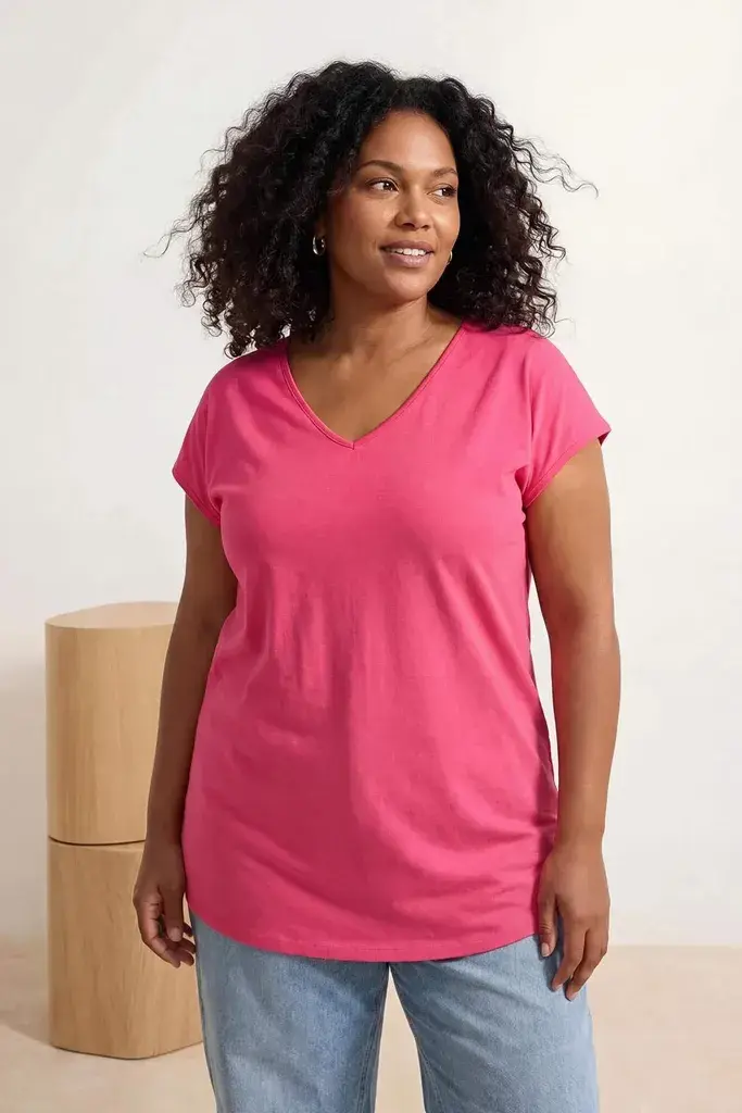 Trendyol Curve Ženska majica Tbbss25Bf00073, Roze