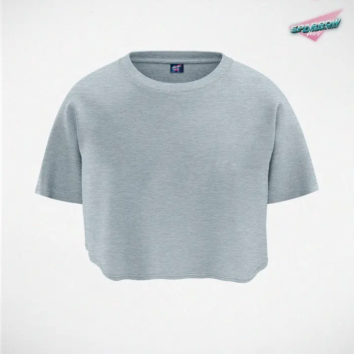 SPARROW Ženska Crop Top majica melanž-svetlosiva