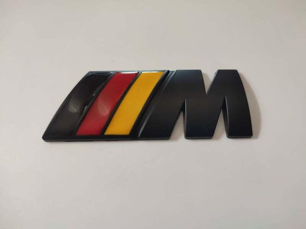 NATPIS M CRNO ŽUTI ZA BMW M3, M4, M5 | Natpis M crno žuti kao