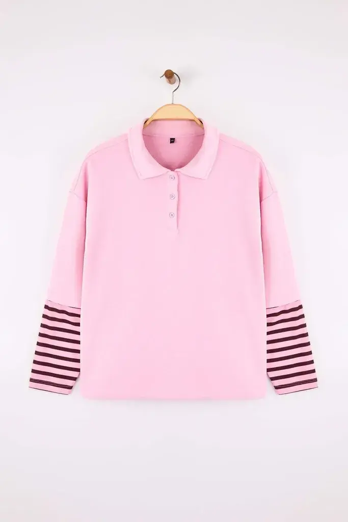 Trendyol Curve Ženski duks Tbbaw26Ao00053, Roze