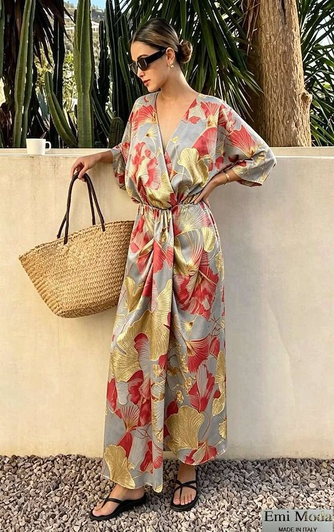 Maxi haljina Emi Moda – Made in Italy - Dugi, lepršavi kroj do