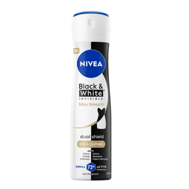 NIVEA BLACK & WHITE INVISIBLE SILKY SMOOTH ANTIPERSPIRANT DEZODORANS U SPREJU 150 ML