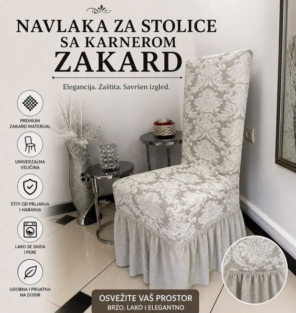 Navlake Za Stolice Sa Karnerom Jakar 6 komada -3200 dinara