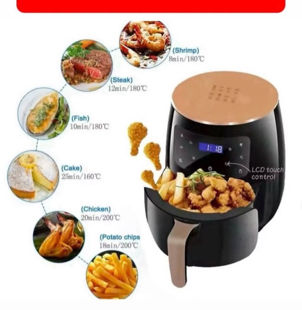 Friteza na vruć vazduh (air fryer) sa digitalnim LCD touch kontrolama