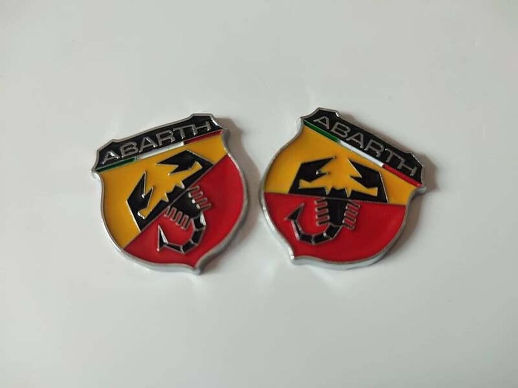 NATPIS PLOČICA ABARTH U PARU ZA FIAT 500, GRANDE PUNTO, PUNTO . |