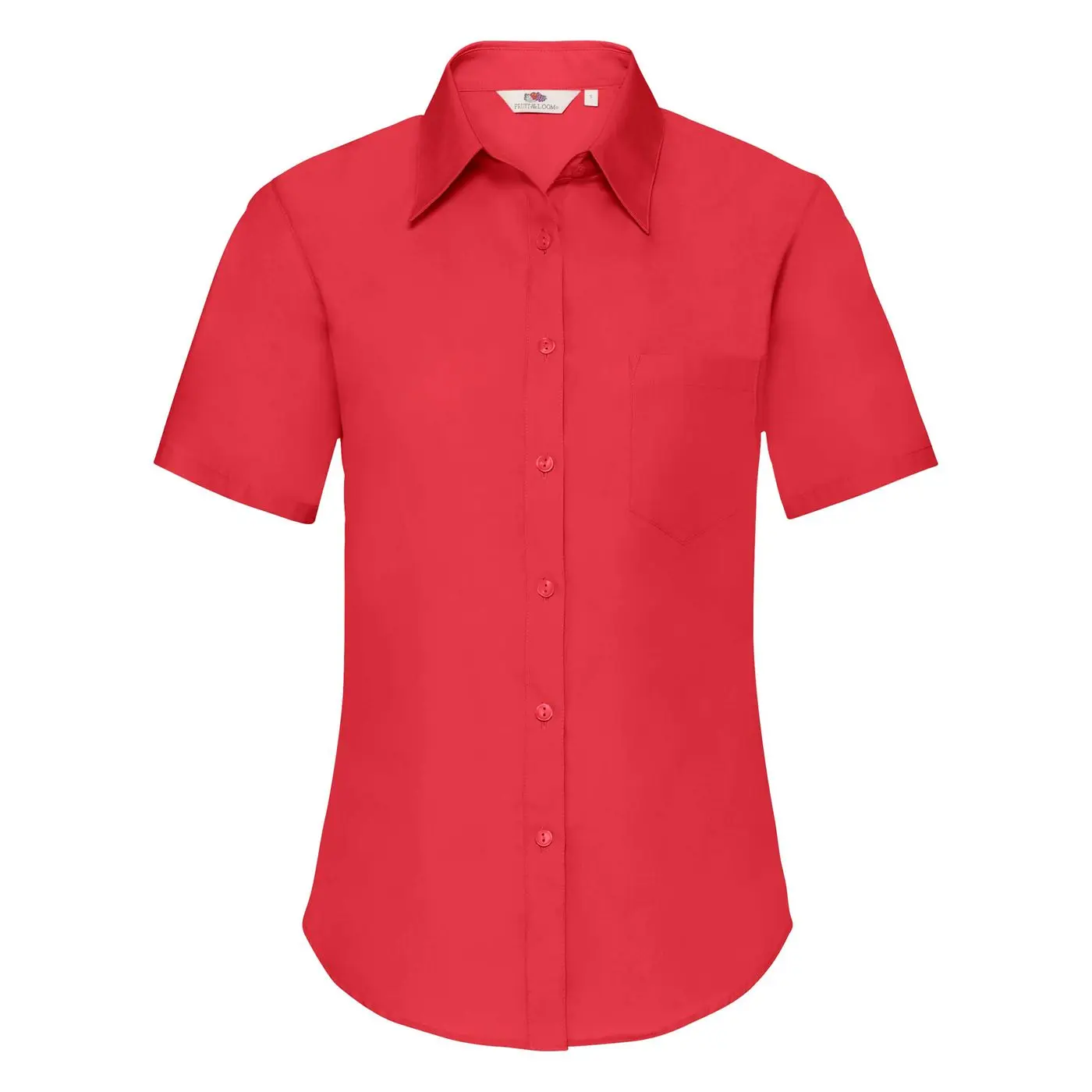Fruit of the Loom Ženska košulja kratkih rukava Poplin, Crvena