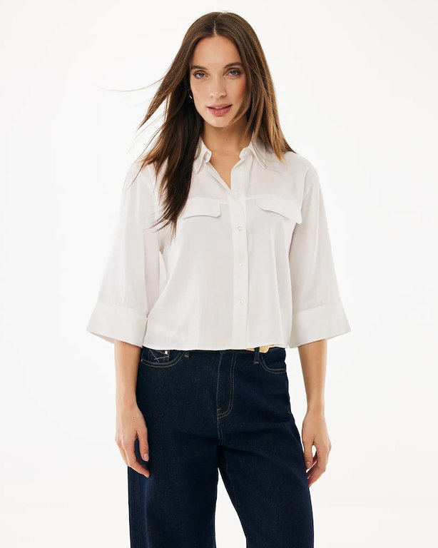 Mexx Ženska košulja MF006102861W, Oversize, Bela