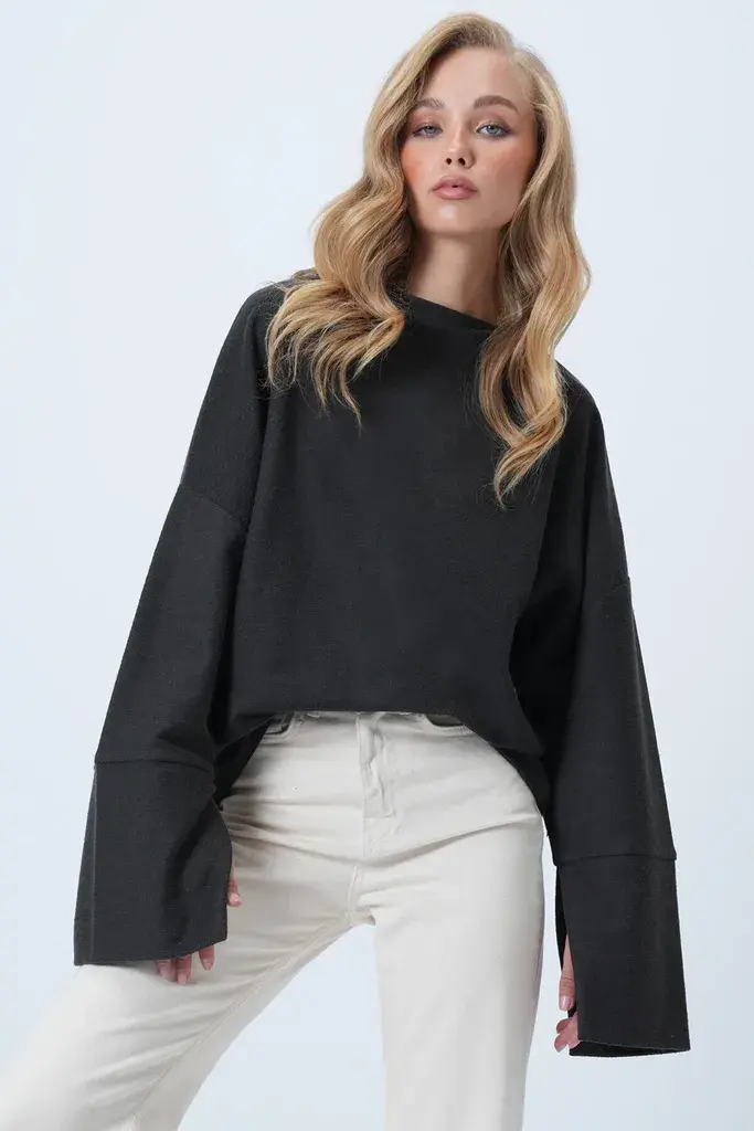 Trend Alacati Stili Ženska bluza Alc-X14434, Tamnosiva