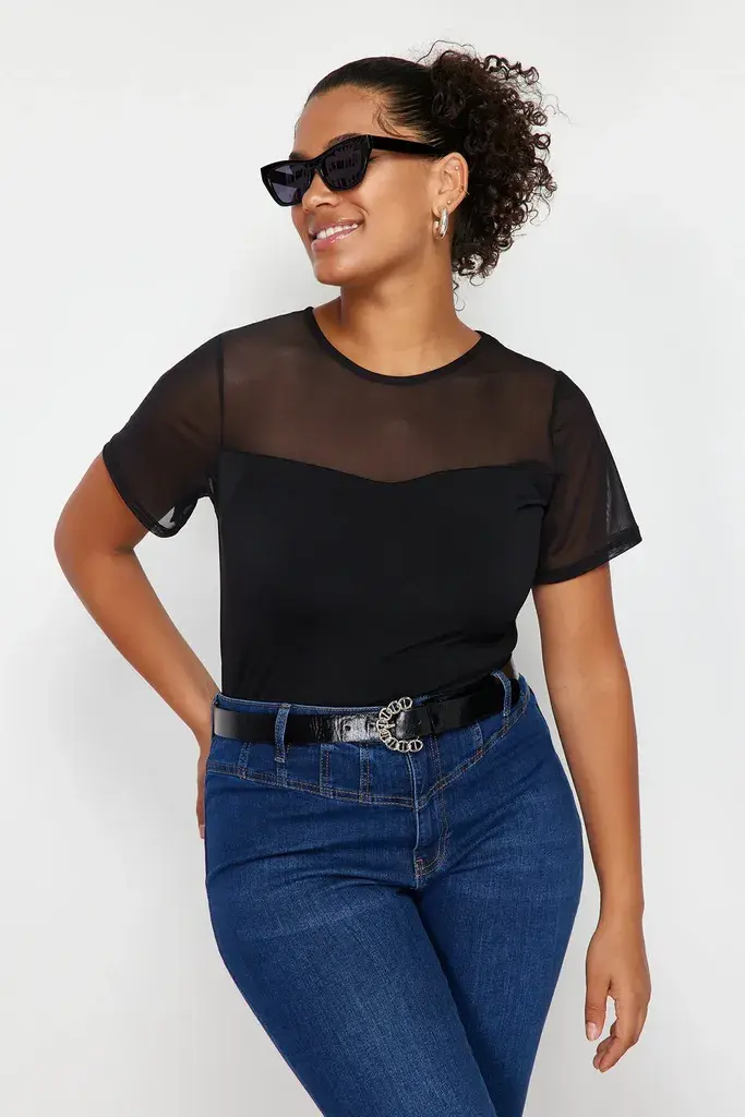 Trendyol Curve Ženska bluza TBBSS24AF00046, Crna