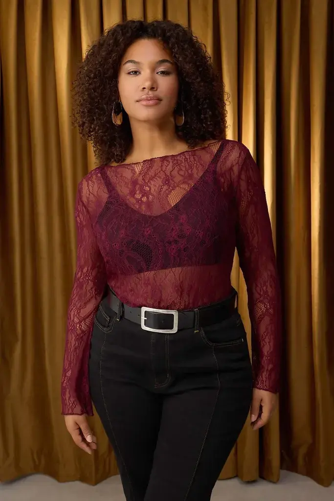 Trendyol Curve Ženska bluza Tbbaw26Af00031, Bordo