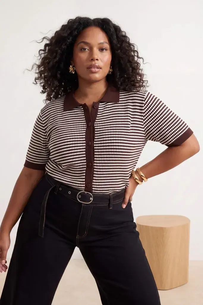 Trendyol Curve Ženska bluza Tbbss25Af00115, Braon